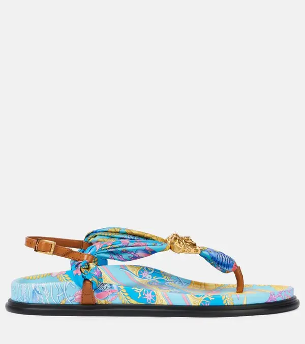 Versace La Medusa Printed Thong Sandals
