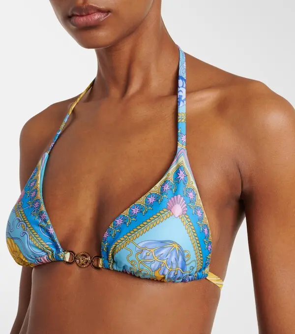 Versace Medusa Printed Triangle Bikini Top