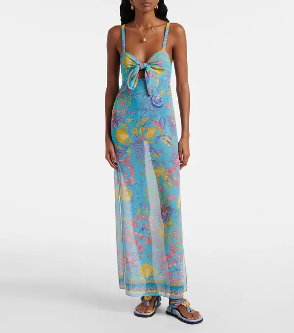 Versace Printed Cutout Maxi Dress