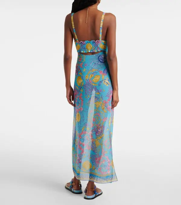 Versace Printed Cutout Maxi Dress