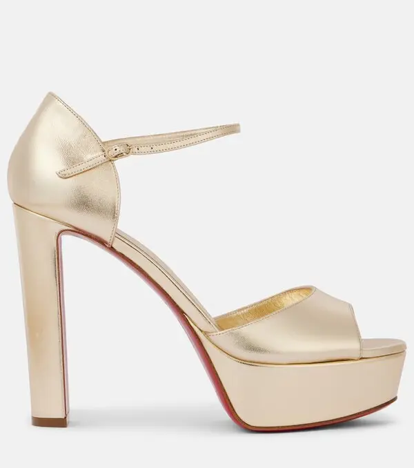 CHRISTIAN LOUBOUTIN Sandaloo 130 Leather Peep-toe Pumps