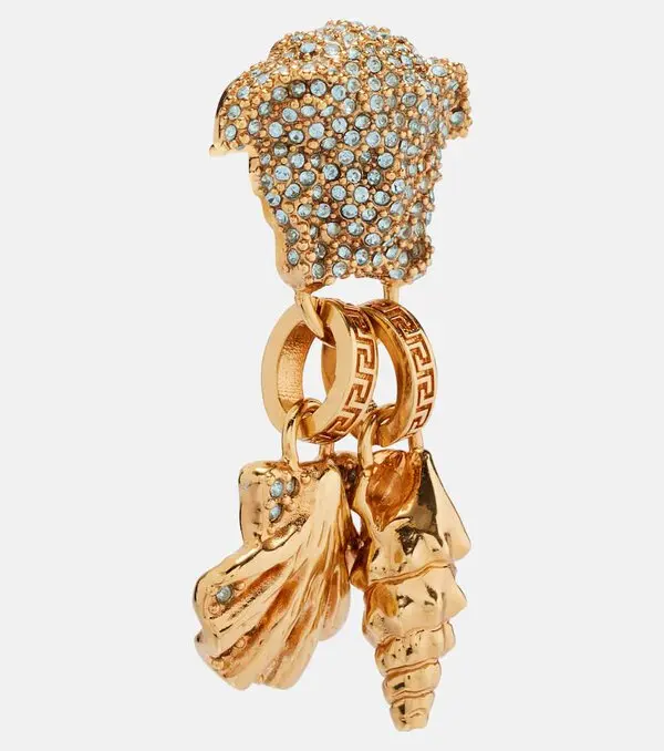 Versace La Medusa Embellished Drop Earrings