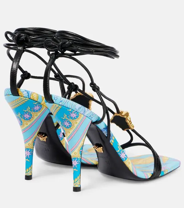 Versace La Medusa Printed Leather Sandals