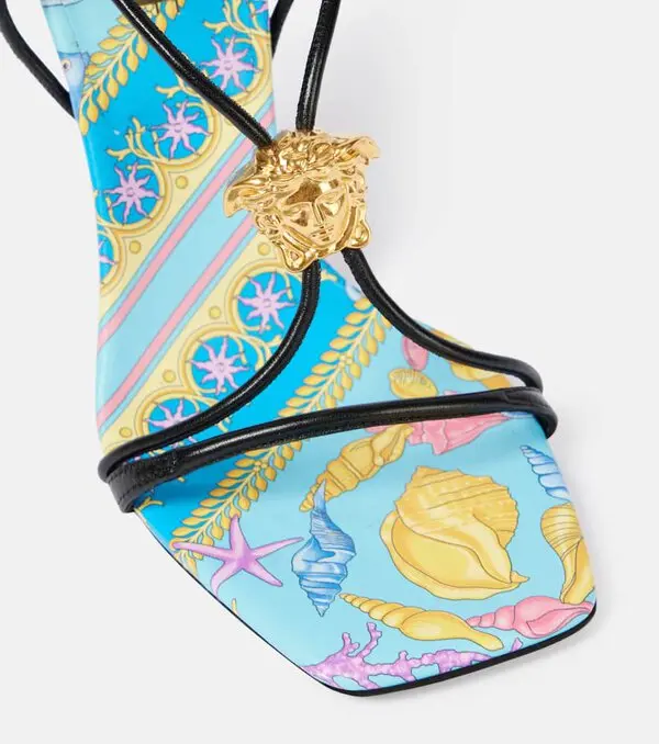 Versace La Medusa Printed Leather Sandals