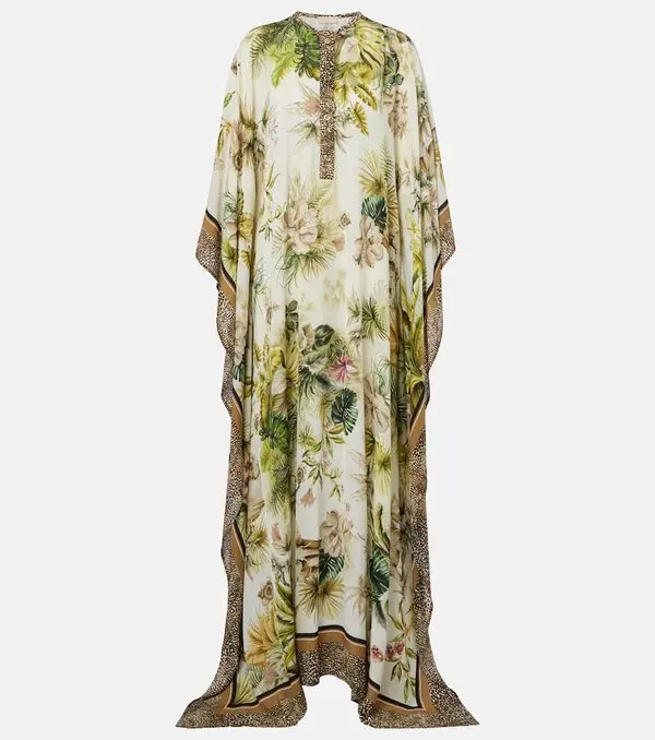 Elie Saab Savannah Printed Chiffon Kaftan - Multicoloured