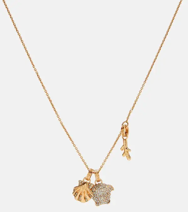 Versace Medusa Crystal-embellished Charm Necklace - Gold