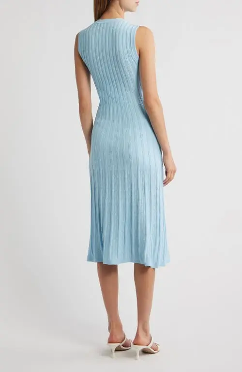 LIPSY Sleeveless Pointelle Ribbed Midi Dress