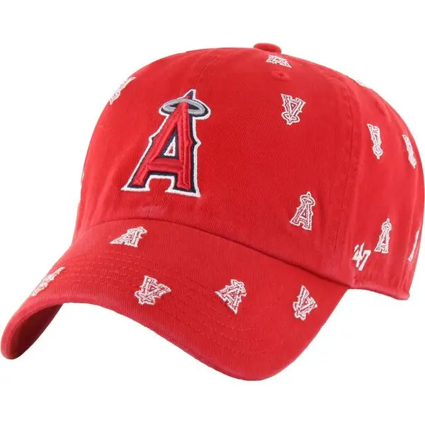 '47 47 Los Angeles Angels Confetti Clean Up Adjustable Hat - Red