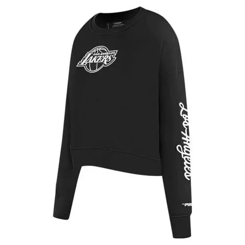 PRO STANDARD Los Angeles Lakers Paint The City Cropped Sweatshirt - Black