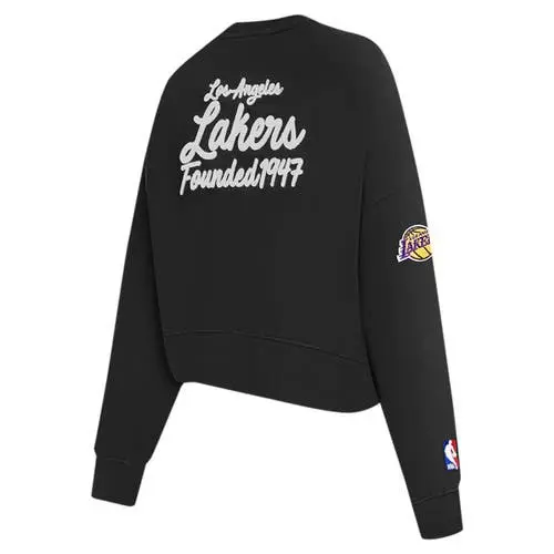 PRO STANDARD Los Angeles Lakers Paint The City Cropped Sweatshirt - Black