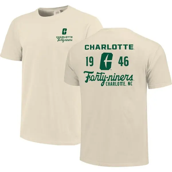 IMAGE ONE Charlotte 49ers Comfort Colors Mascot Overlay T-shirt - Cream