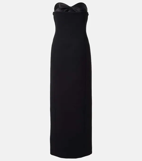 Khaite Yael Crepe Maxi Dress - Black