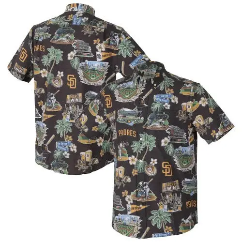 Reyn Spooner San Diego Padres Scenic Tri-blend Performance Button-up Top