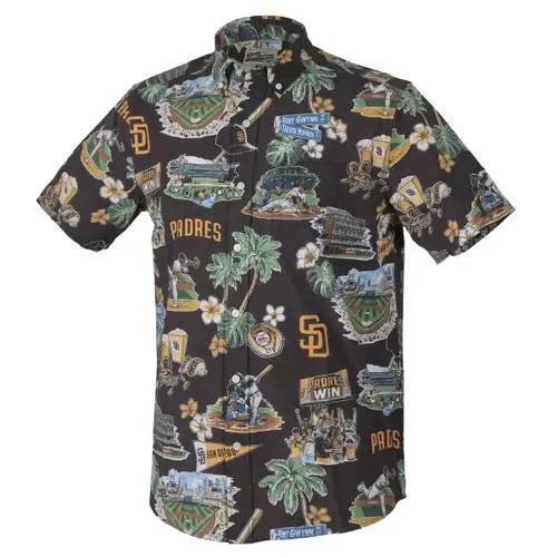 Reyn Spooner San Diego Padres Scenic Tri-blend Performance Button-up Top