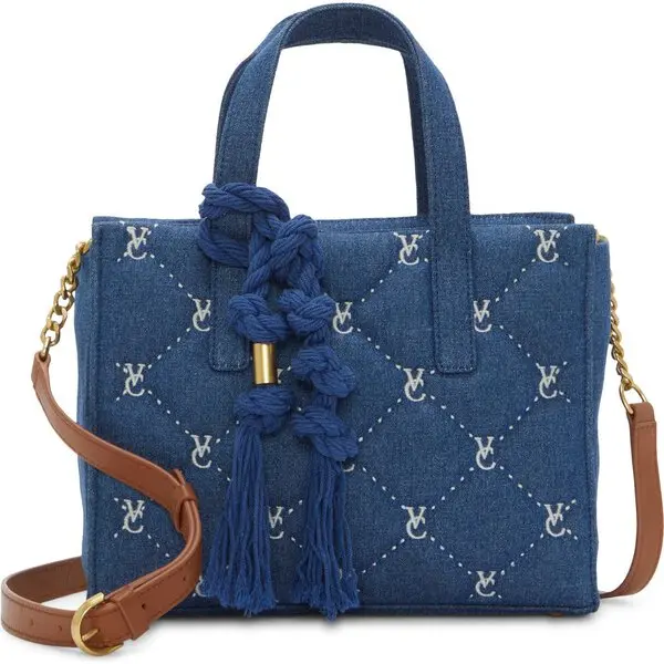 Vince Camuto Quilted Top Handle Bag - Denim