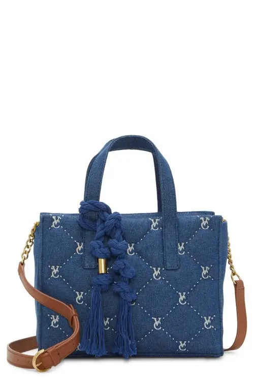 Vince Camuto Quilted Top Handle Bag - Denim