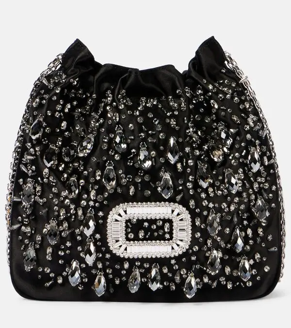 ROGER VIVIER Pilgrim Mini Embellished Bucket Bag