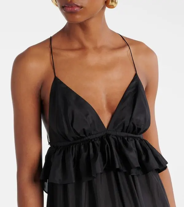 Zimmermann Rhiannon Paisley Ruffled Maxi Dress - Black