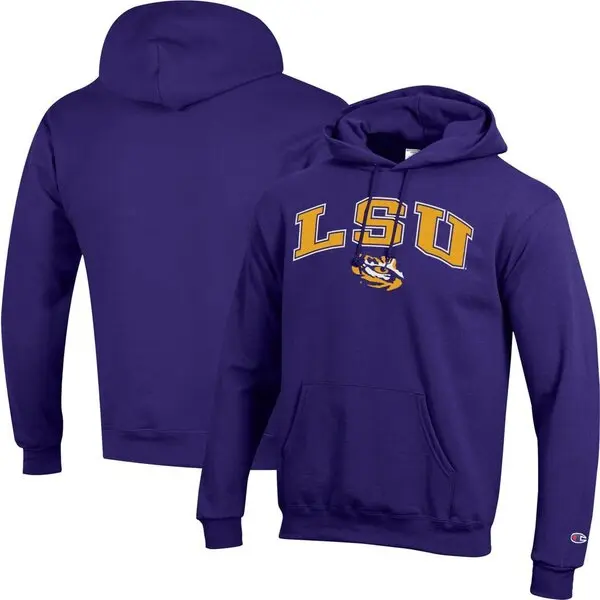 Champion Lsu Tigers Arch Over Logo Pullover Hoodie