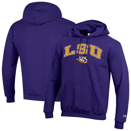 Champion Lsu Tigers Arch Over Logo Pullover Hoodie