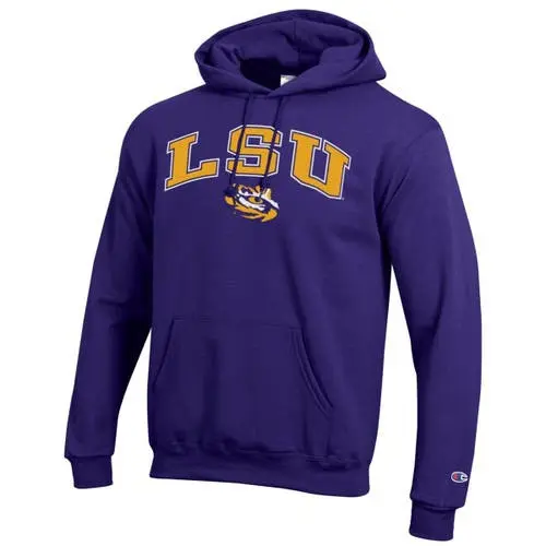 Champion Lsu Tigers Arch Over Logo Pullover Hoodie