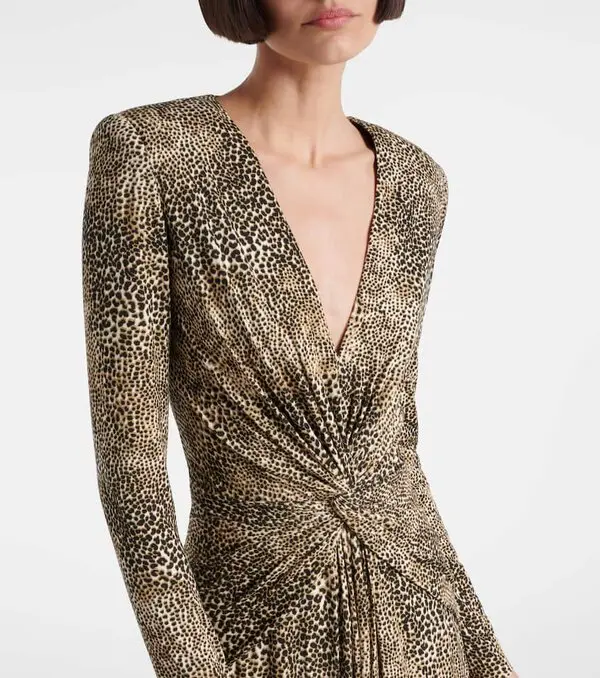 Elie Saab Animalier Printed Jersey Gown