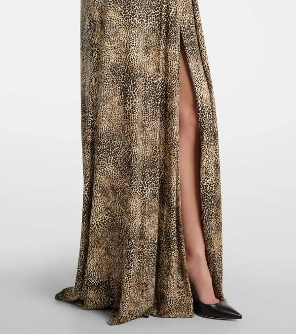 Elie Saab Animalier Printed Jersey Gown