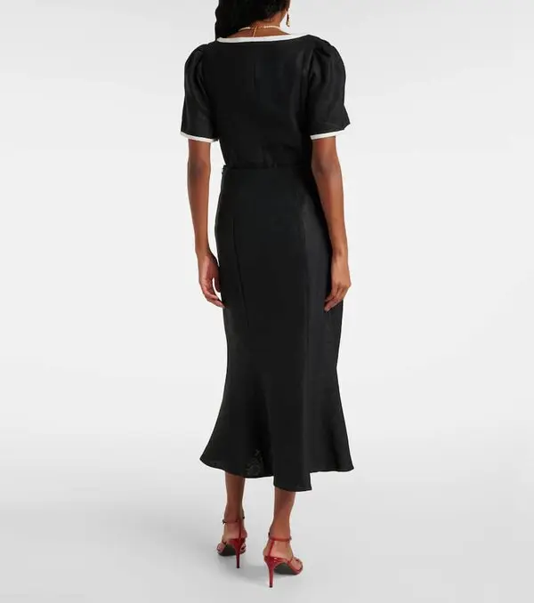 Faithfull The Brand Linen Midi Skirt