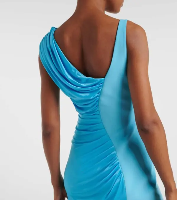 Versace Medusa Draped Gown - Blue