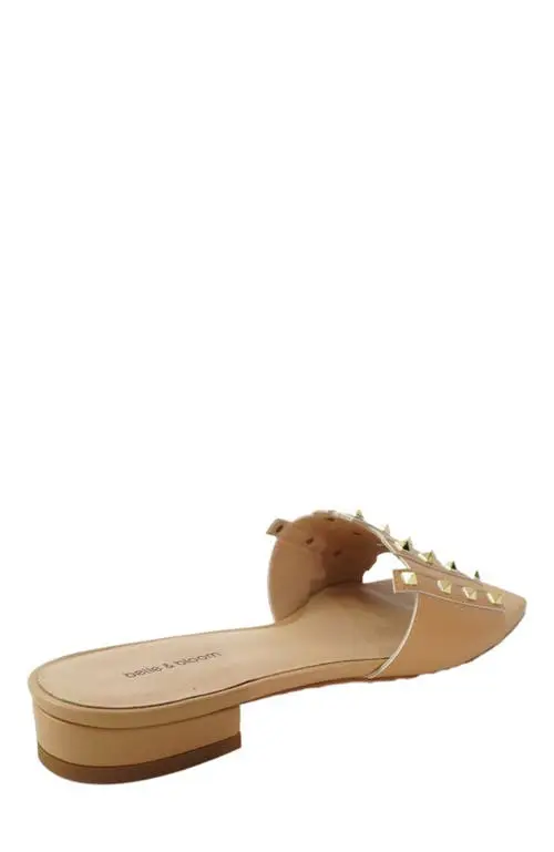 BELLE & BLOOM Studded Leather Slide - Tan