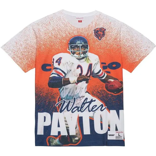 Mitchell & Ness Walter Payton Chicago Bears Burst Retired Player T-shirt - Gray