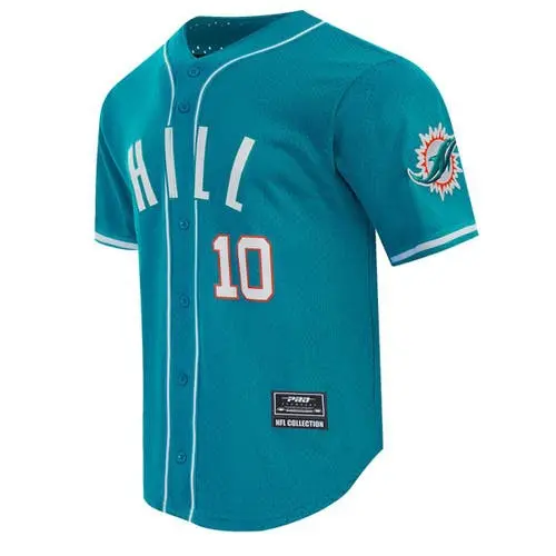 PRO STANDARD Tyreek Hill Miami Dolphins Mesh Button-up Baseball Jersey
