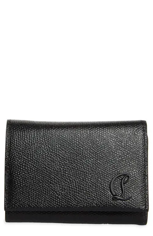 CHRISTIAN LOUBOUTIN Mooncrest Compact Leather Trifold Wallet - Black