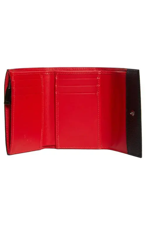 CHRISTIAN LOUBOUTIN Mooncrest Compact Leather Trifold Wallet - Black