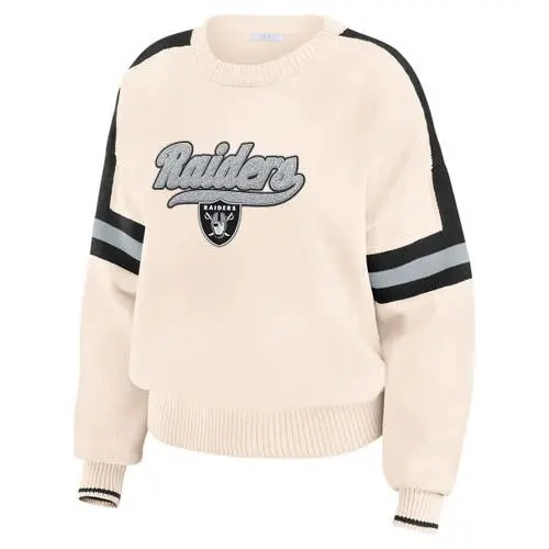 WEAR BY ERIN ANDREWS Las Vegas Raiders Stripe Pullover Sweater By
