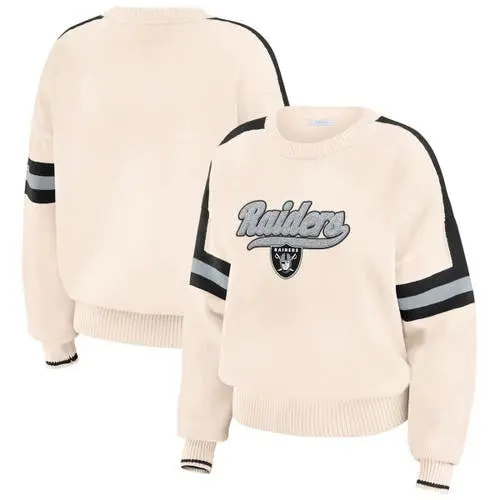 WEAR BY ERIN ANDREWS Las Vegas Raiders Stripe Pullover Sweater By