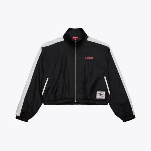 Mitchell & Ness San Francisco 49ers Nylon Cropped Full-zip Jacket