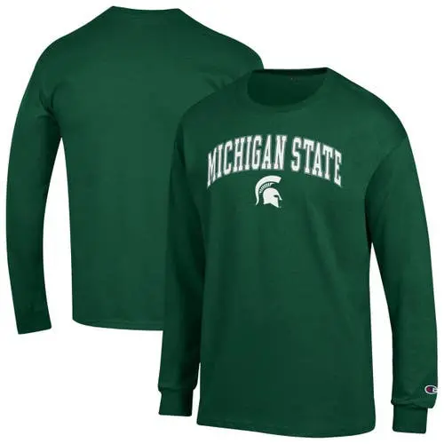 Champion Michigan State Spartans Arch Over Logo Long Sleeve T-shirt - Green