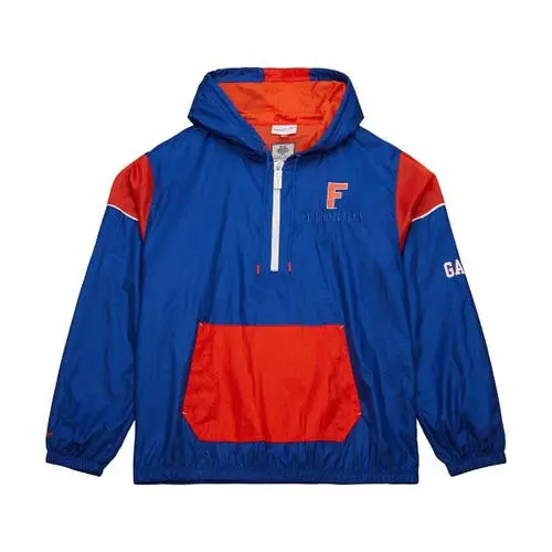 Mitchell & Ness Florida Gators Anorak Vintage Logo Half-zip Hoodie Jacket - Royal