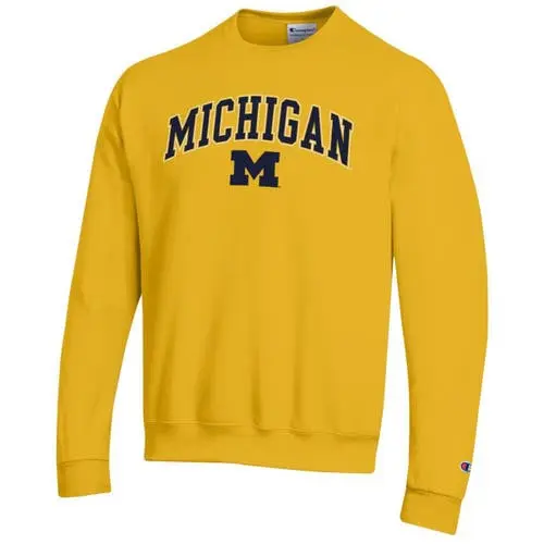 Champion Michigan Wolverines Arch Over Logo Pullover Sweatshirt