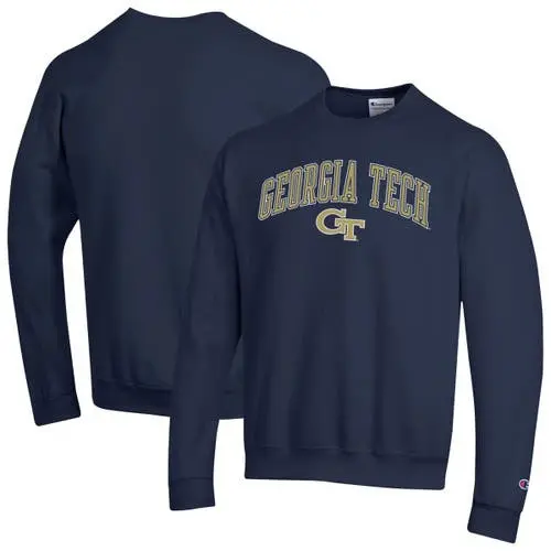 Champion Georgia Tech Yellow Jackets Arch Over Logo Pullover Sweatshirt