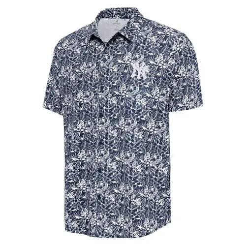 ANTIGUA New York Yankees Resort Button-up Shirt - Navy