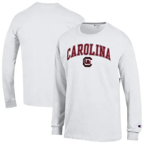 Champion South Carolina Gamecocks Arch Over Logo Long Sleeve T-shirt - White
