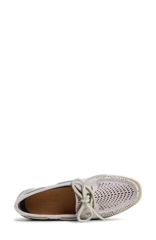 Sperry Perforated Leather Loafers - Lilac