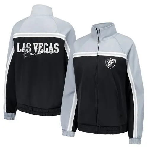 G-III 4HER BY CARL BANKS Las Vegas Raiders Post Game Full-zip Track Jacket - Black