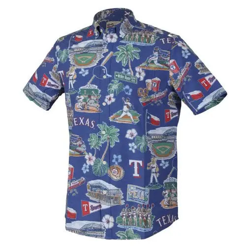 Reyn Spooner Texas Rangers Scenic Tri-blend Performance Button-up Top