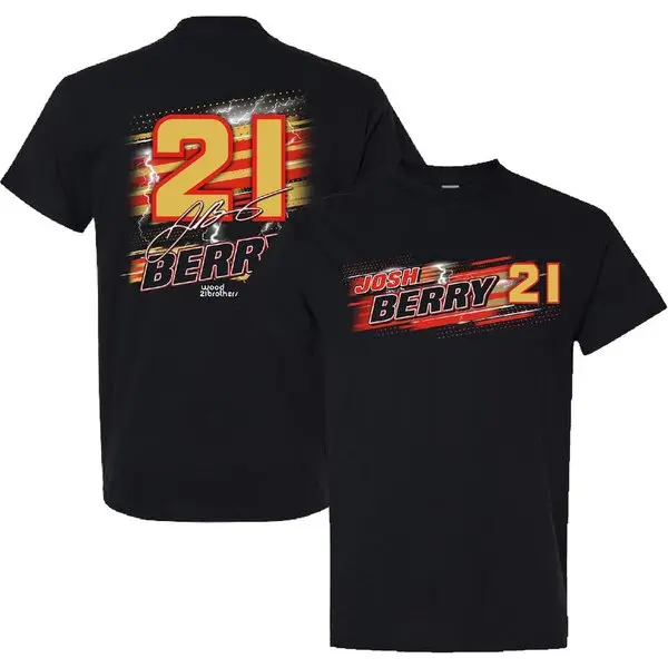 CHECKERED FLAG Sports Josh Berry Name & Number T-shirt - Black
