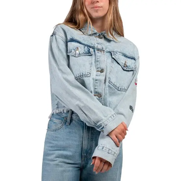 HYPE AND VICE Alabama Crimson Tide Lightwash Full-button Jean Jacket - Denim