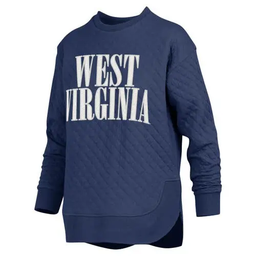 PRESSBOX West Virginia Mountaineers Quilted Long Sleeve Pullover Sweatshirt