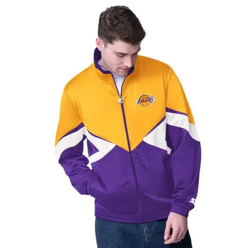 STARTER Los Angeles Lakers Rush Applique Full-zip Track Jacket - Gold